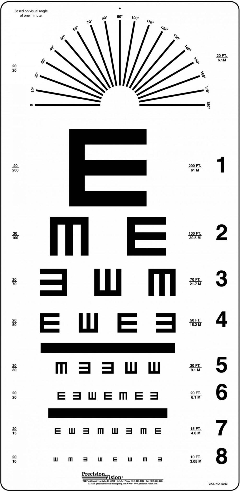 Printable Tumbling E Eye Chart - Template Free Printable