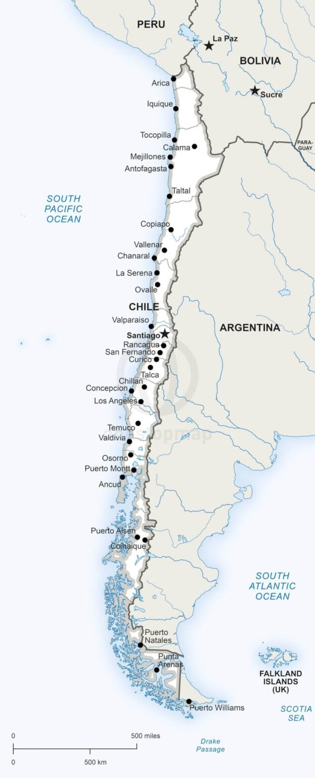 Free Printable Map Of Chile - Template Free Printable