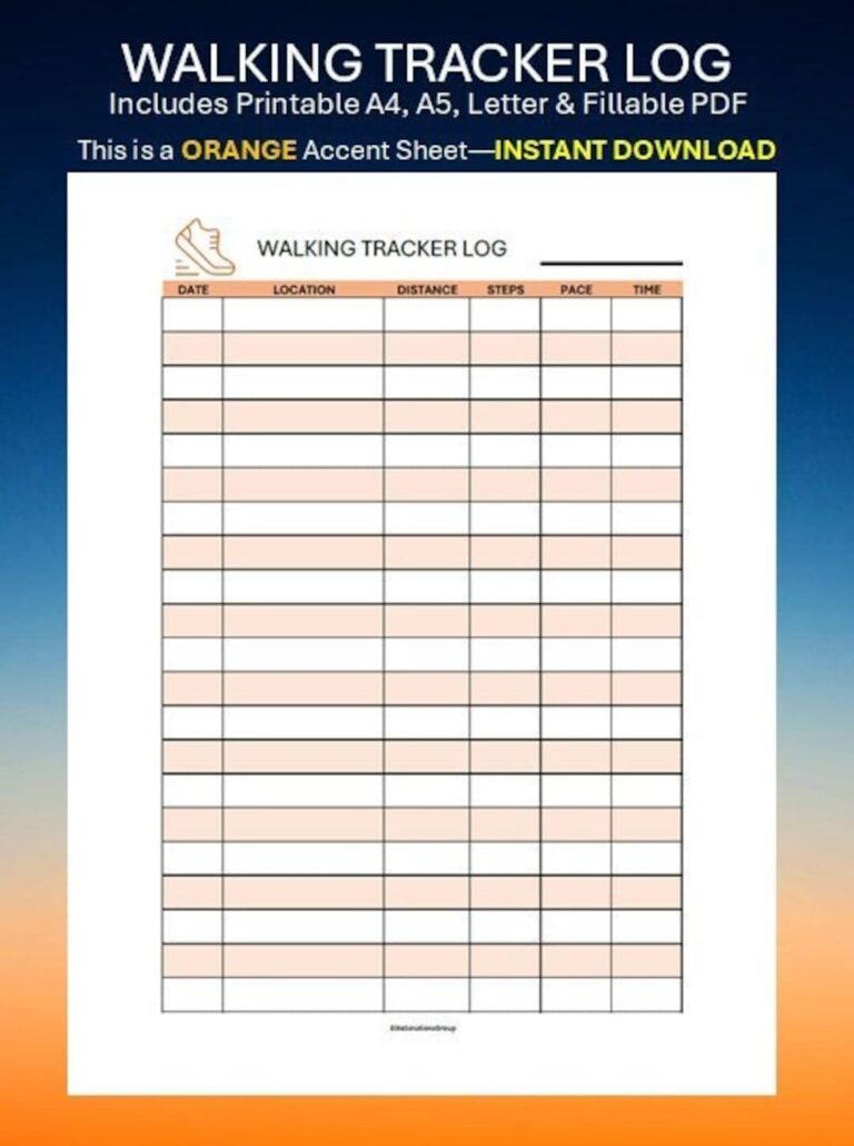 Printable Walking Charts - Template Free Printable